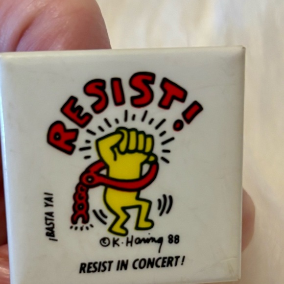 Design | Keith Haring Extremely Rare Resist Pin Yellow And Red ...